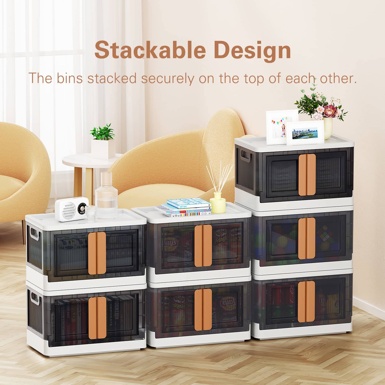 cocoduck Stackable Storage Bins 2 Pack,Closet Organizers and Storage 47.5 Quart Plastic Storage Bins with Lids,Collapsible Storage Bins,Closet Storage Bins for Home,Office,Dorm Room Essentials