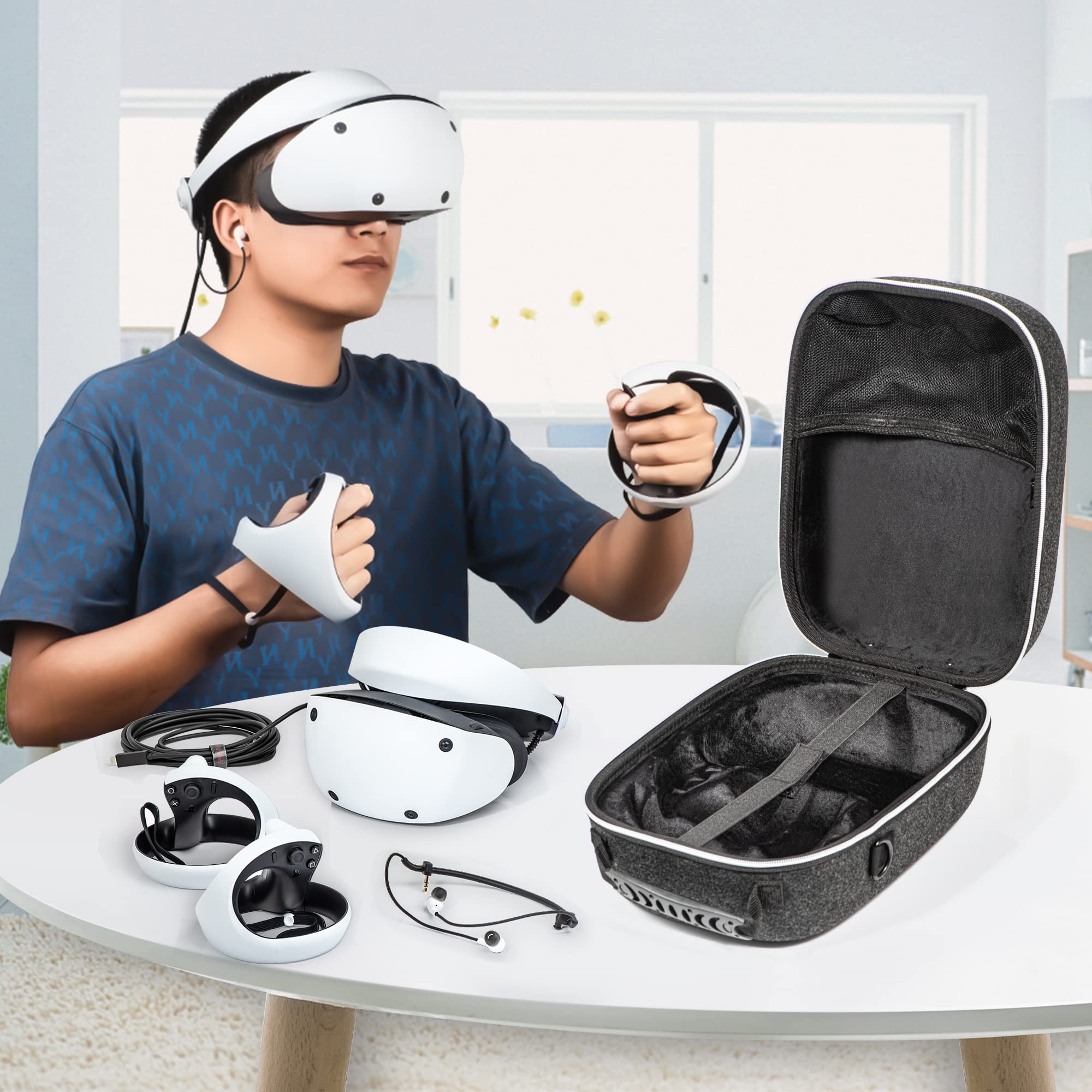 DEVASO Hard Carrying Case for Playstation VR2 Gaming, Headset and Touch Controllers Accessories Case, Portable Travel Storage Bag All-in-One Storage - Excluding vr for PSVR2