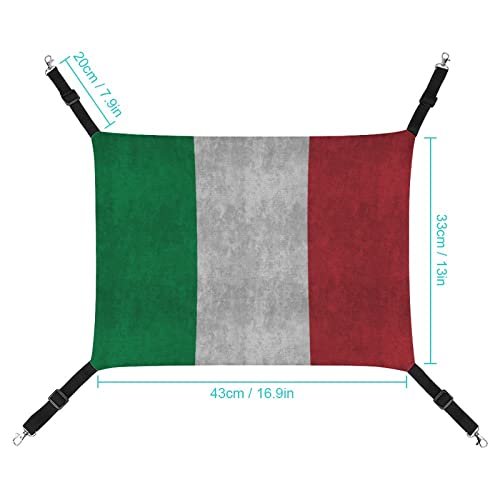 Italian Flag Pet Hammock Bed Guinea Pig Cage Hammock Small Animal Hanging Bed for Ferret, Chinchilla, Puppy and Other Small Animals