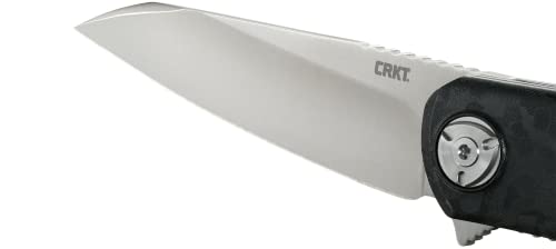 CRKT Mah-Hawk EDC Folding Pocket Knife: Assisted Opening Everyday Carry, Liner Lock, Glass Reinforced Nylon Handle with Reversible Pocket Clip 6535,Black