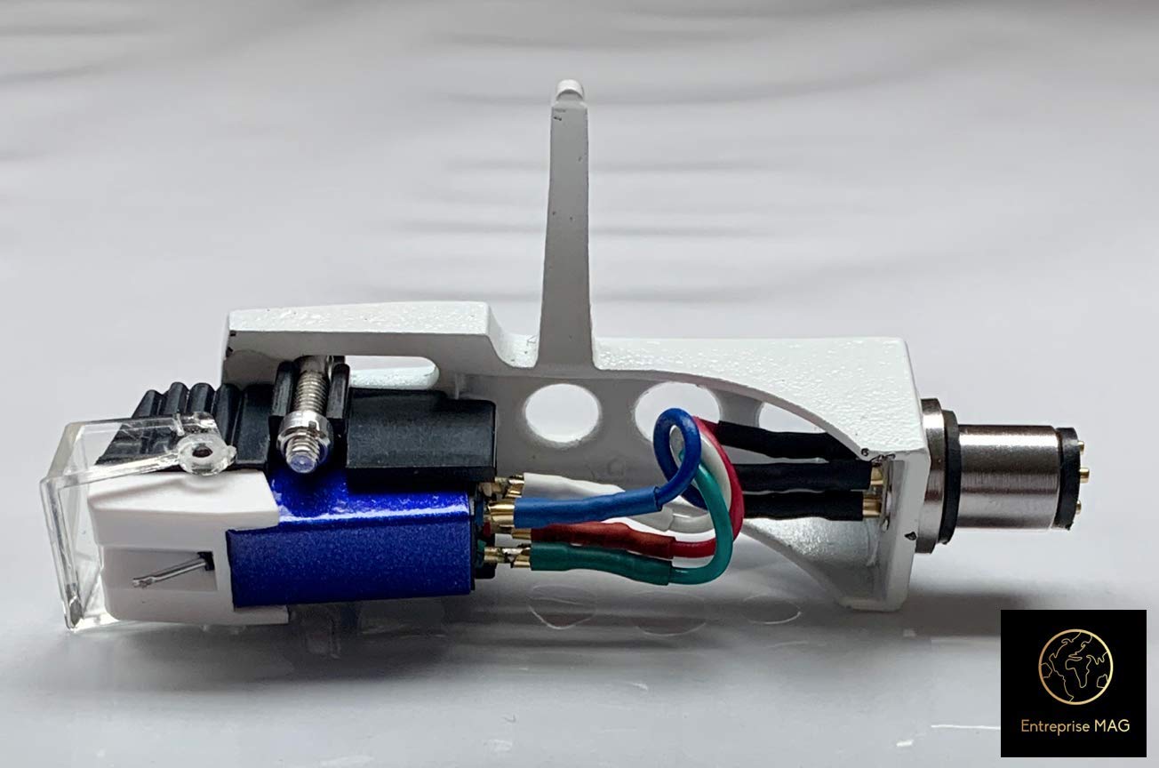 Cartridge and Stylus, needle with mounting bolts And white Headshell for Technics SLD3, SLD303, SLD33, SLD3K, SLD5, SLQ2, SLB303, SLH302, SL1000, SL1100, SL120, SL1650, SL1900, SL1950, SL2000, SL3310