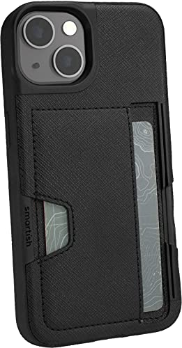 Smartish iPhone 13 Wallet Case - Wallet Slayer Vol. 2 [Slim + Protective] Credit Card Holder with Kickstand - Black Tie Affair