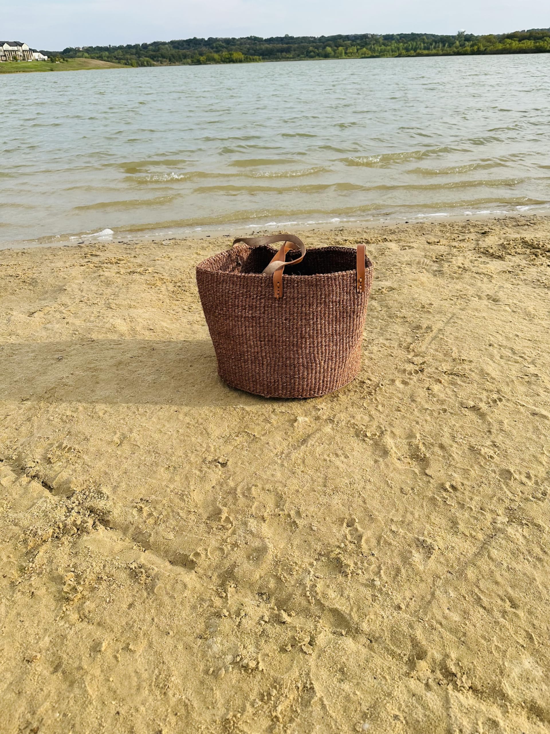 Dark Brown Mifuko Kiondo Kenya Beach Bag Shopping Bag, Picnic Bag, Storage, Floor Basket, Home Decor