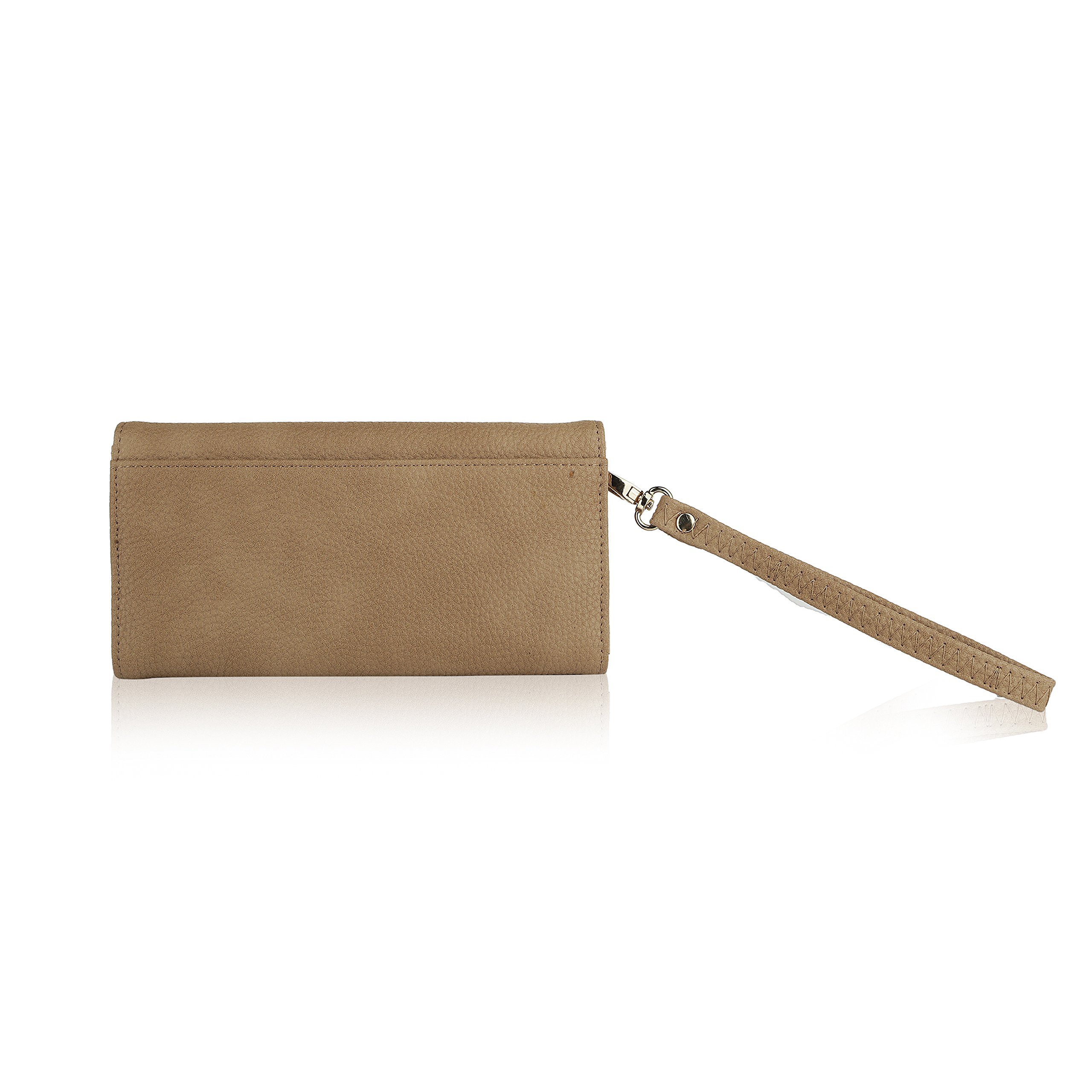 MKF Collection Wallet Handbag for Women - PU Leather Wristlet Bag - Double Zipper Multi Pockets Clutch Purse
