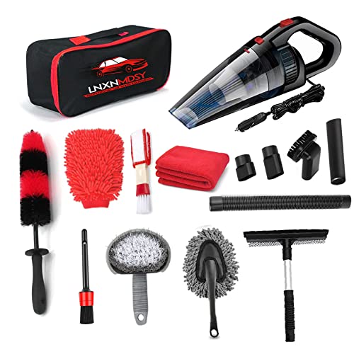 LNXNMDSY Car Wash Cleaning Detailing Kit 10Pcs with High Power Car Vacuum Interior and Exterior, Complete Car Care Kit.