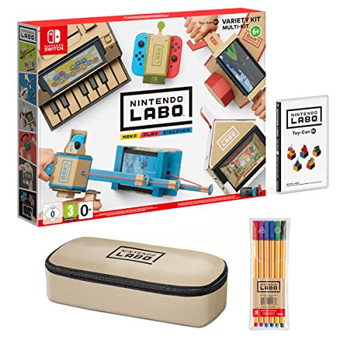 Nintendo Labo Variety Kit, Customization Set, and Nintendo Switch Console with Neon Joy Con Bundle