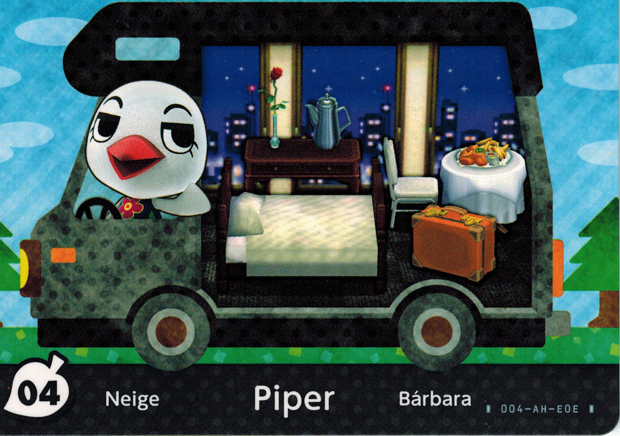 Nintendo New Leaf Animal Crossing Welcome Amiibo Card Piper 04/50 USA Version