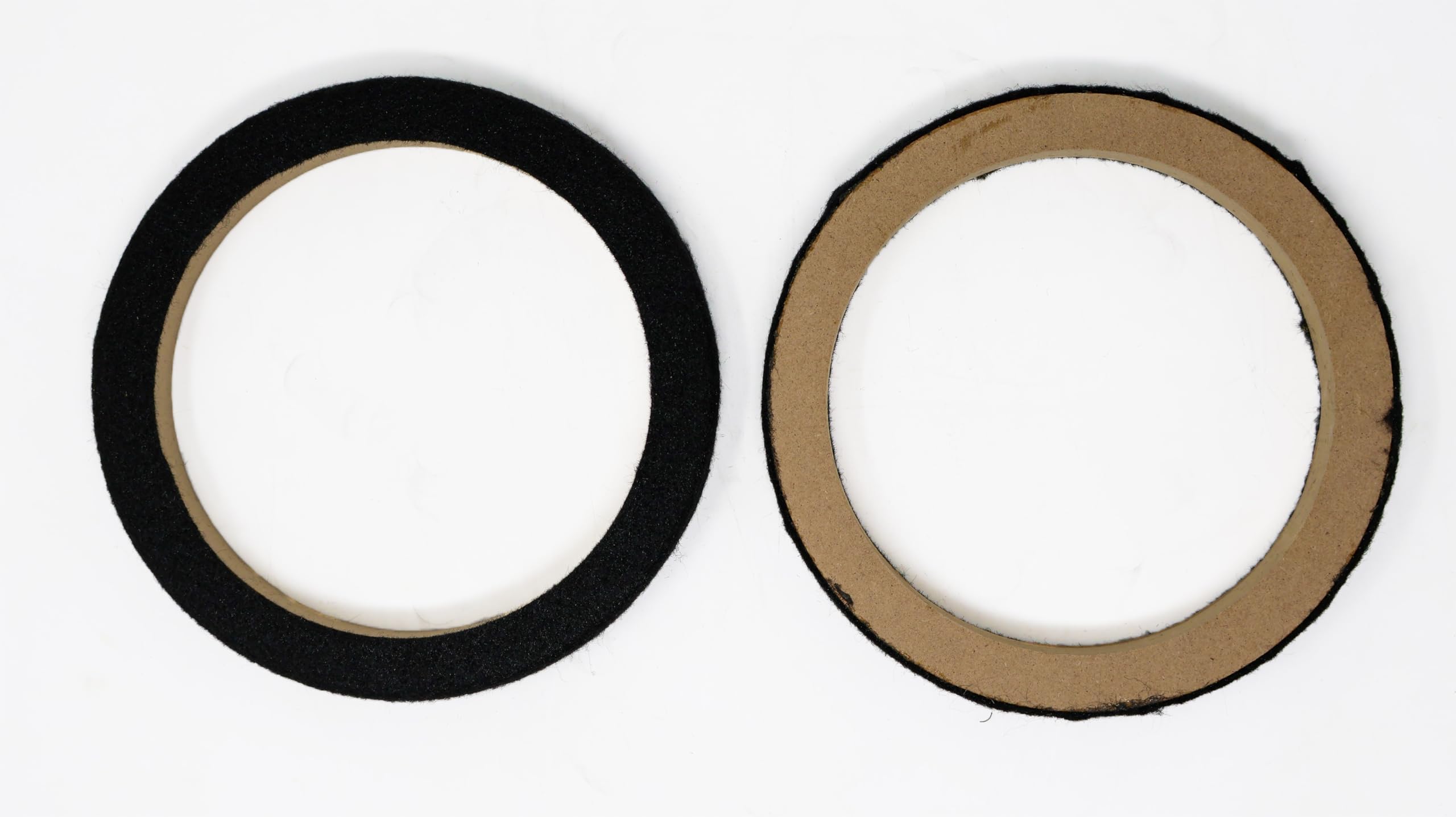 Nippon America 8 Pieces 6.5 Inch MDF Wood Speaker Spacer Rings with Black Carpet 4 Pairs -RING-065Cbk