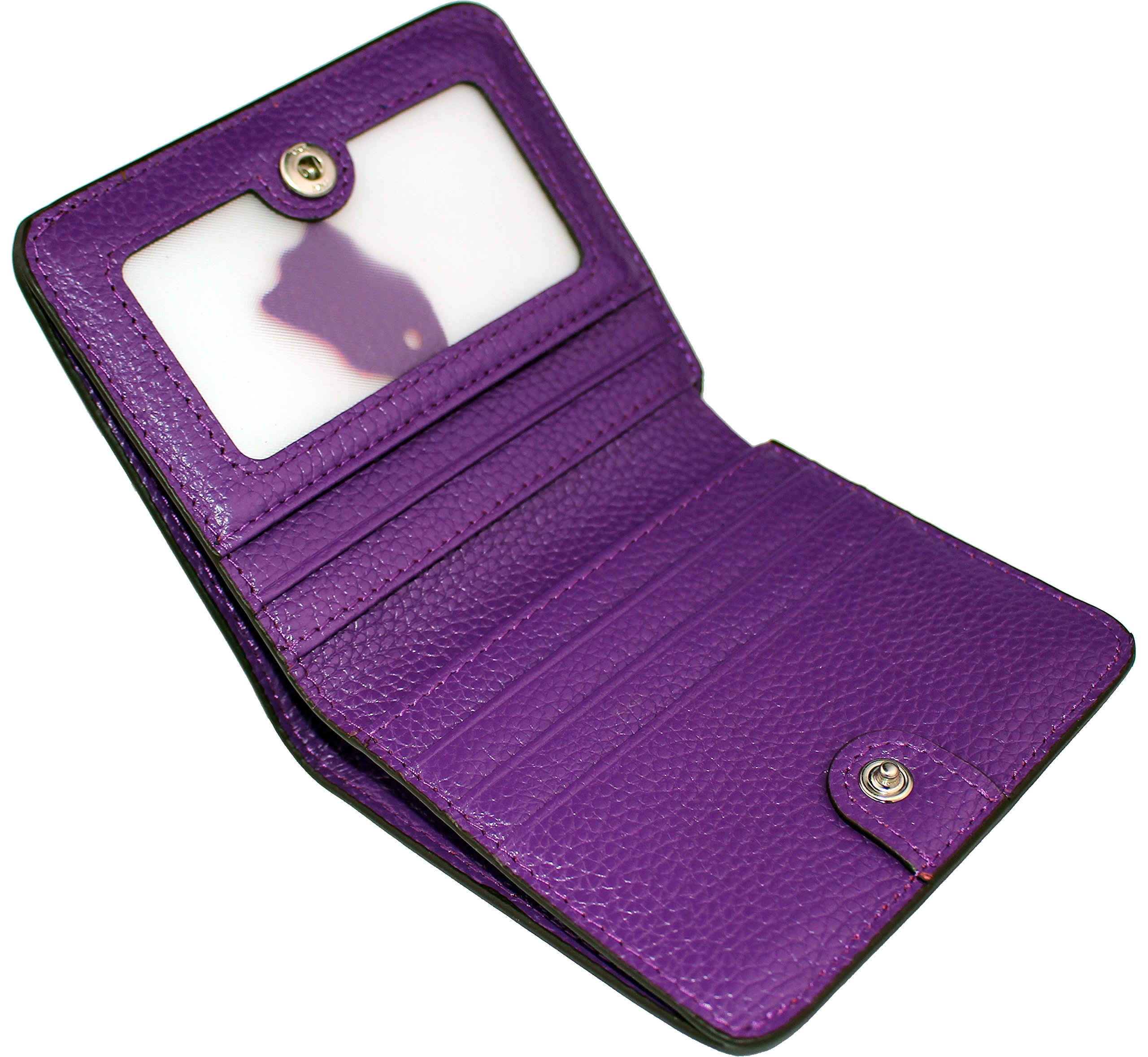 KELADEY Women's RFID Blocking Small Genuine Leather Wallet Ladies Mini Card Case Purse (Lavender Purple)