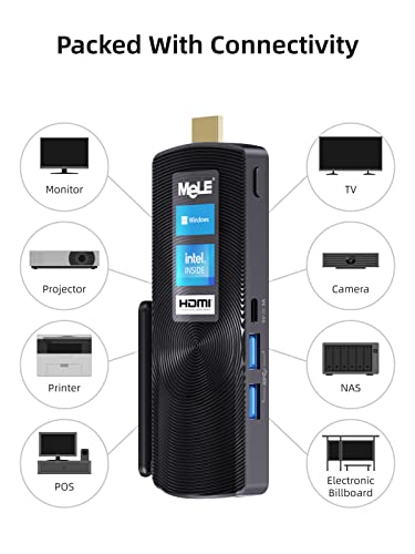MeLE PCG02 Fanless Mini PC Stick Desktop Computer Windows 11 Pro J4125 8GB 128GB HDMI Compute Stick, Support PXE Unlocked Bios, Micro PC Auto Power on Industry IoT Media Business Office Linux