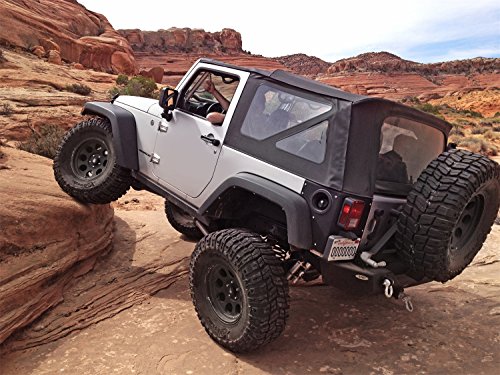 Smittybilt Replacement Soft Top with Tinted Windows and No Upper Doors (Black Diamond) - 9075235