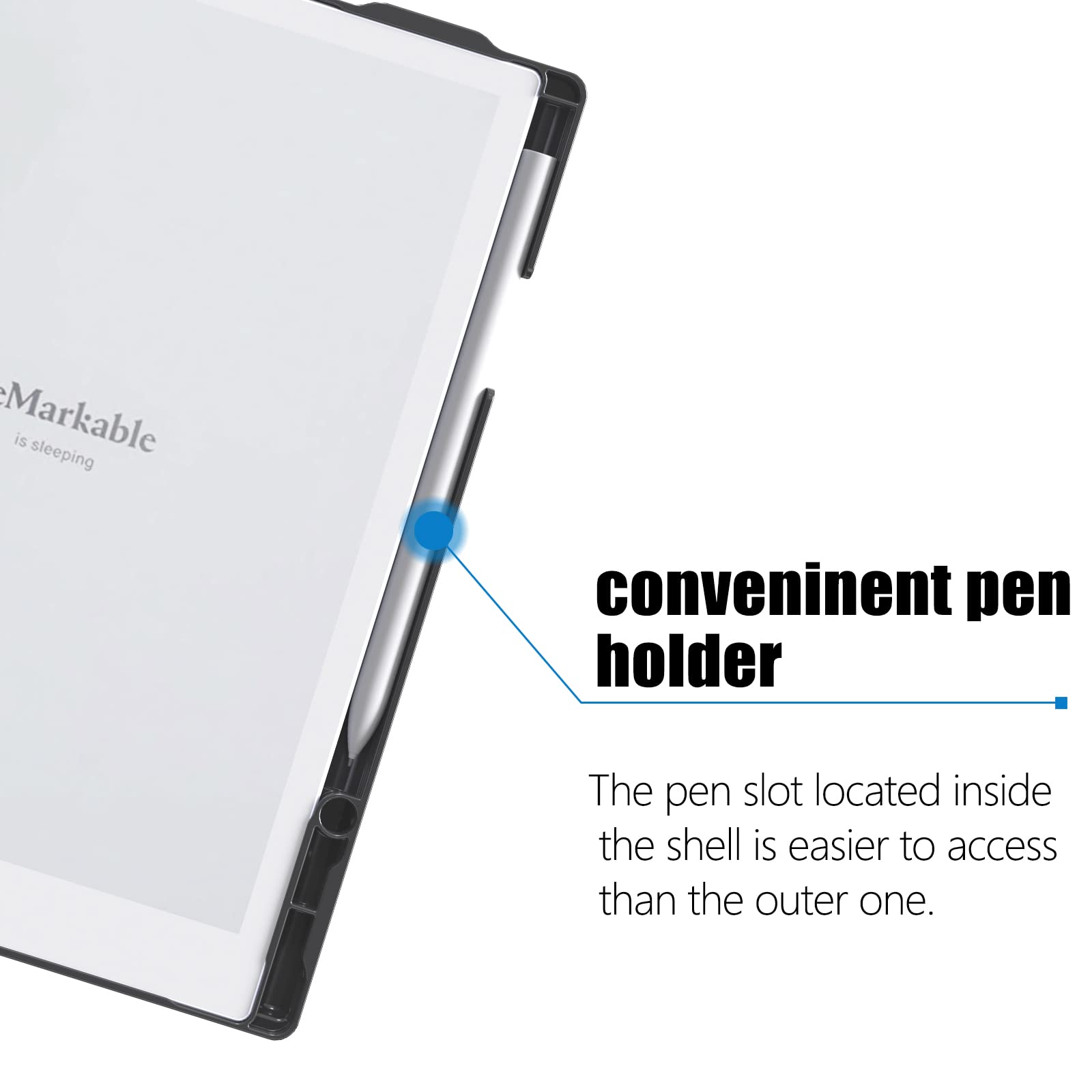 E NET-CASE Case for Remarkable 2 Paper Tablet, Skin Touch Feeling Book Folio Cover with Built-in Pen Holder for Remarkable 2 Tablet 10.3" 2020 Released