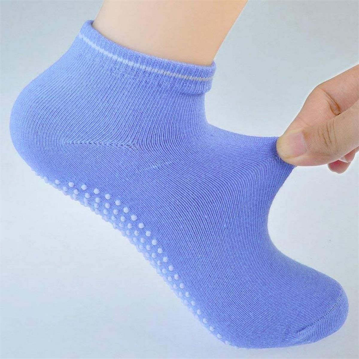BTOP 4 Pairs Yoga Socks Non Slip Pilates Massage womens Socks with Grip Exercise Gym 4 Color