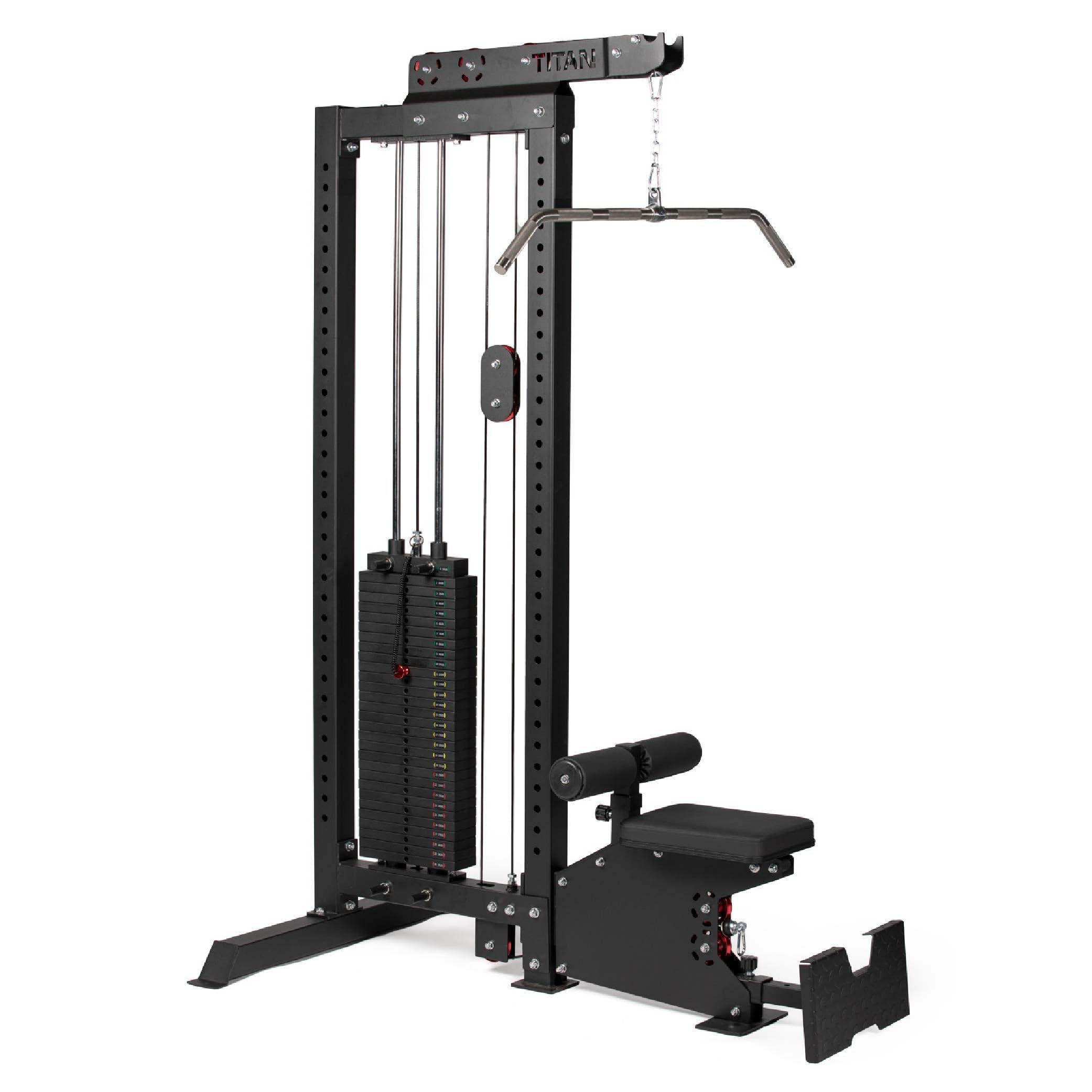 Titan Fitness LAT Tower Machine, Single Stack 300 LB Cable Pull Station Trainer