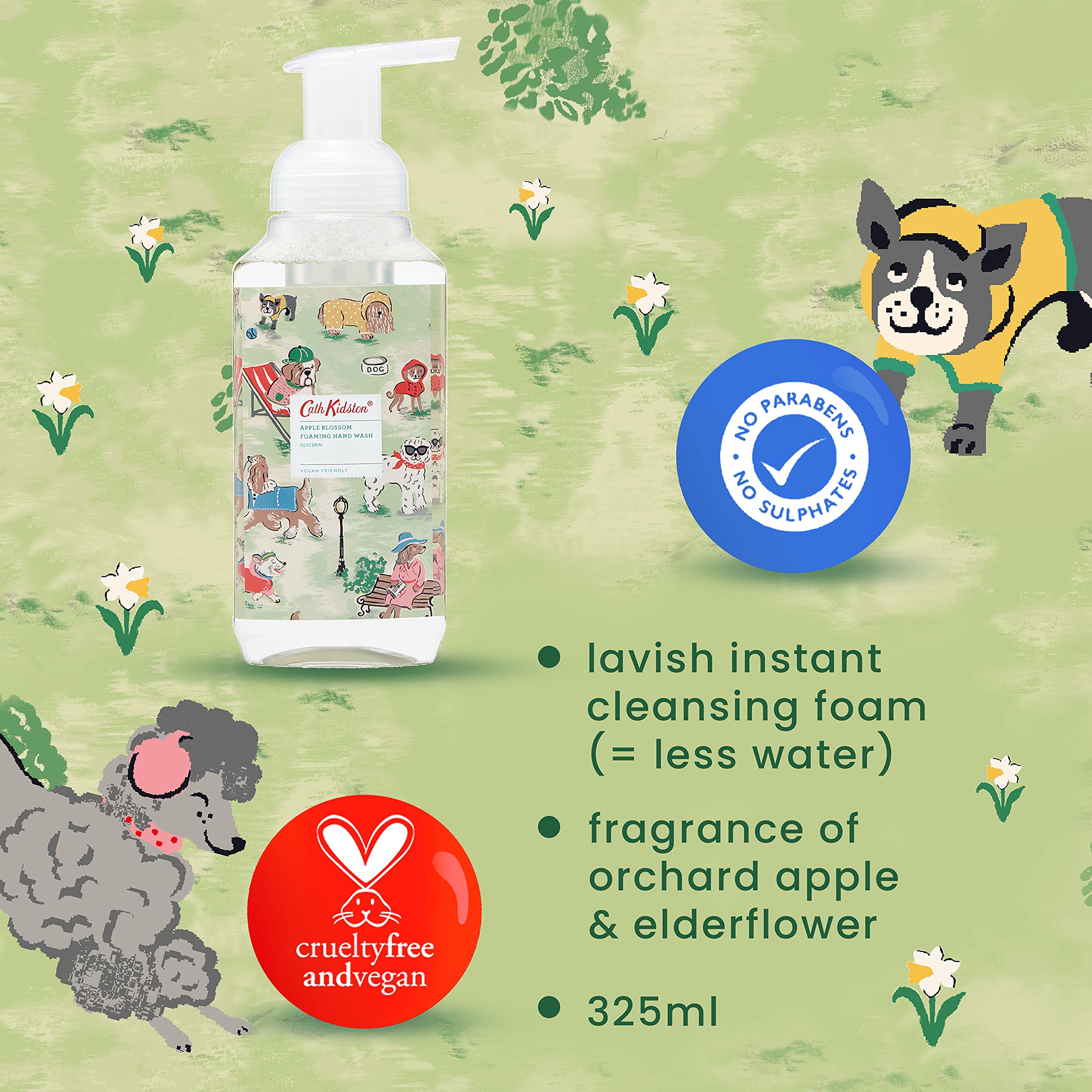 Cath Kidston Beauty Park Dogs Foaming Hand Wash, 330Ml