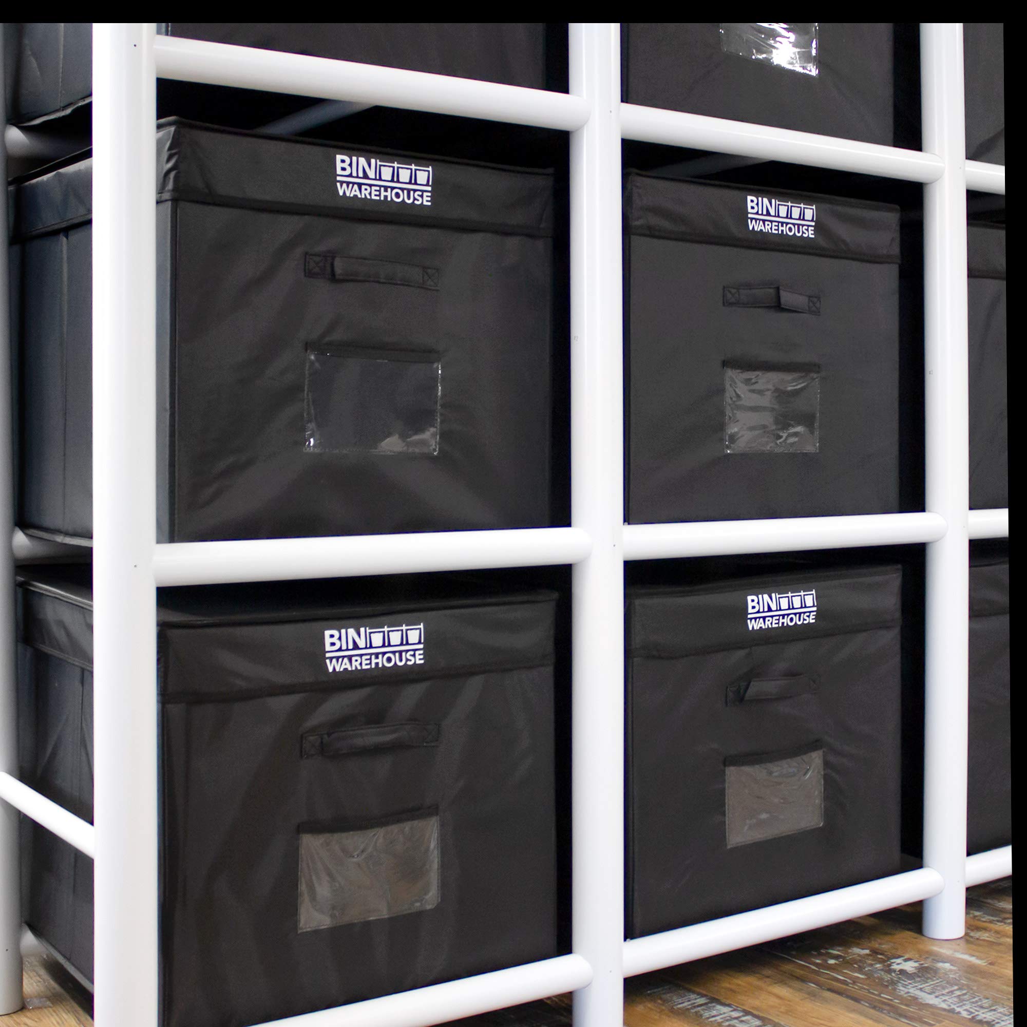 PROSLAT Bin Warehouse Fold-A-Tote 32 Gallon Black 4 Pack