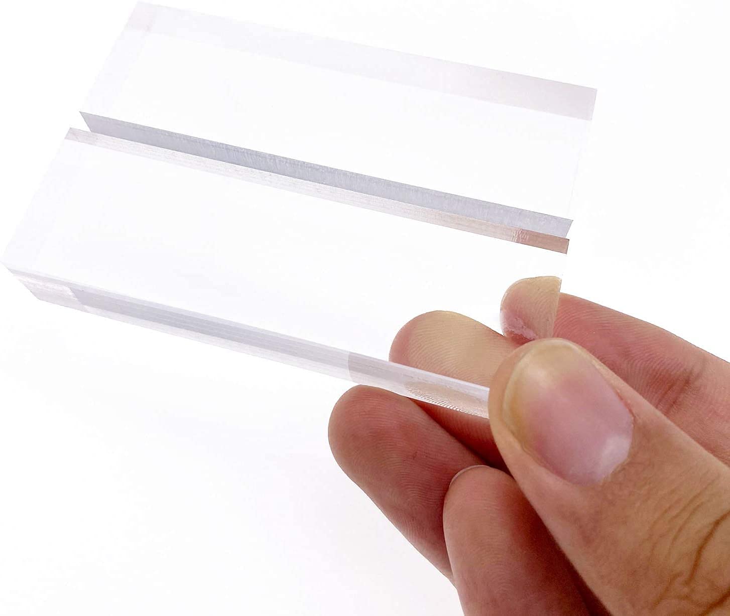 JINMURY 3" Clear Acrylic Sign Holder Stand-10 Pack Acrylic Stands for Acrylic Wedding Table Number Signs, Acrylic Card Holder, Clear Base for 5x7 Inch Acrylic Sheet Acrylic Table Signs