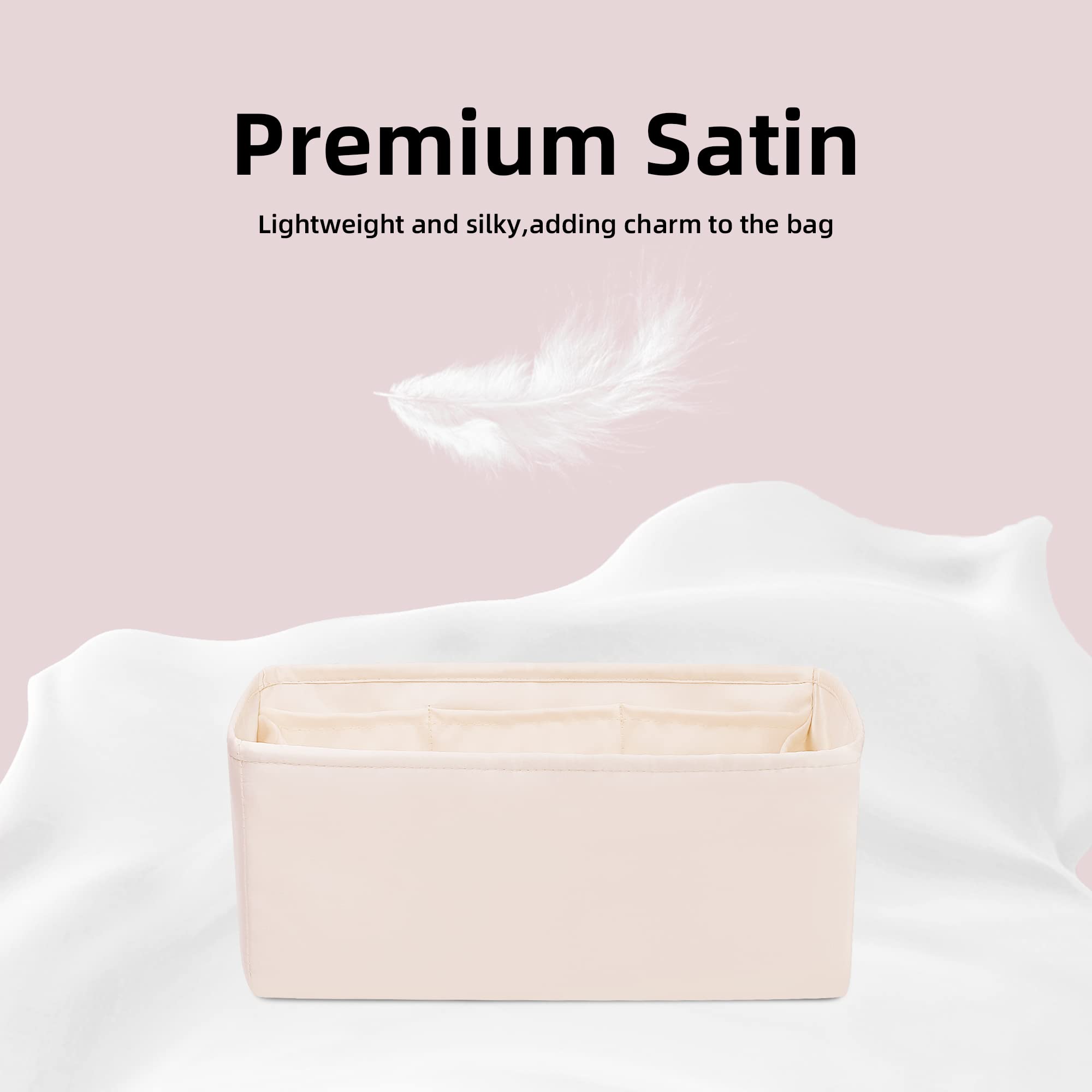 DGAZ Silk Purse Organizer Insert Fits Hermes Herbag 31/39/50 Bags, Luxury Handbag & Tote Organiser, Simplicity bag insert(Craie,H31)