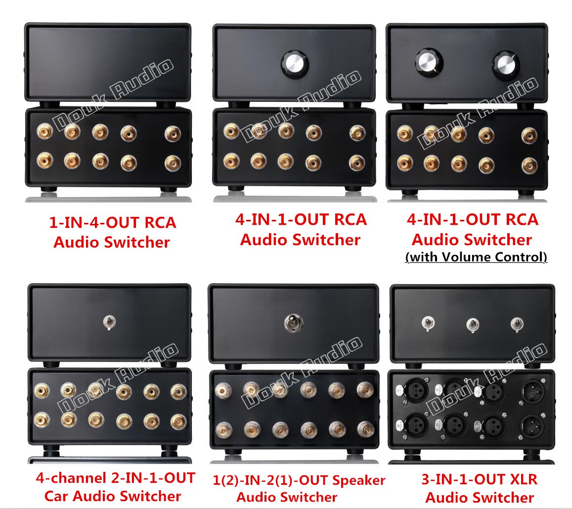 Nobsound Stereo 1-IN-4-OUT RCA Audio Splitter/Switcher Selector Passive Preamp