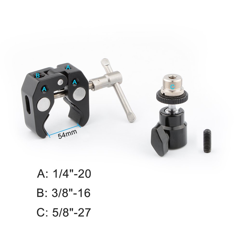 CAMVATE Crab Clamp Articulated 1/4 Mini Ball Head for Microphones - 1465