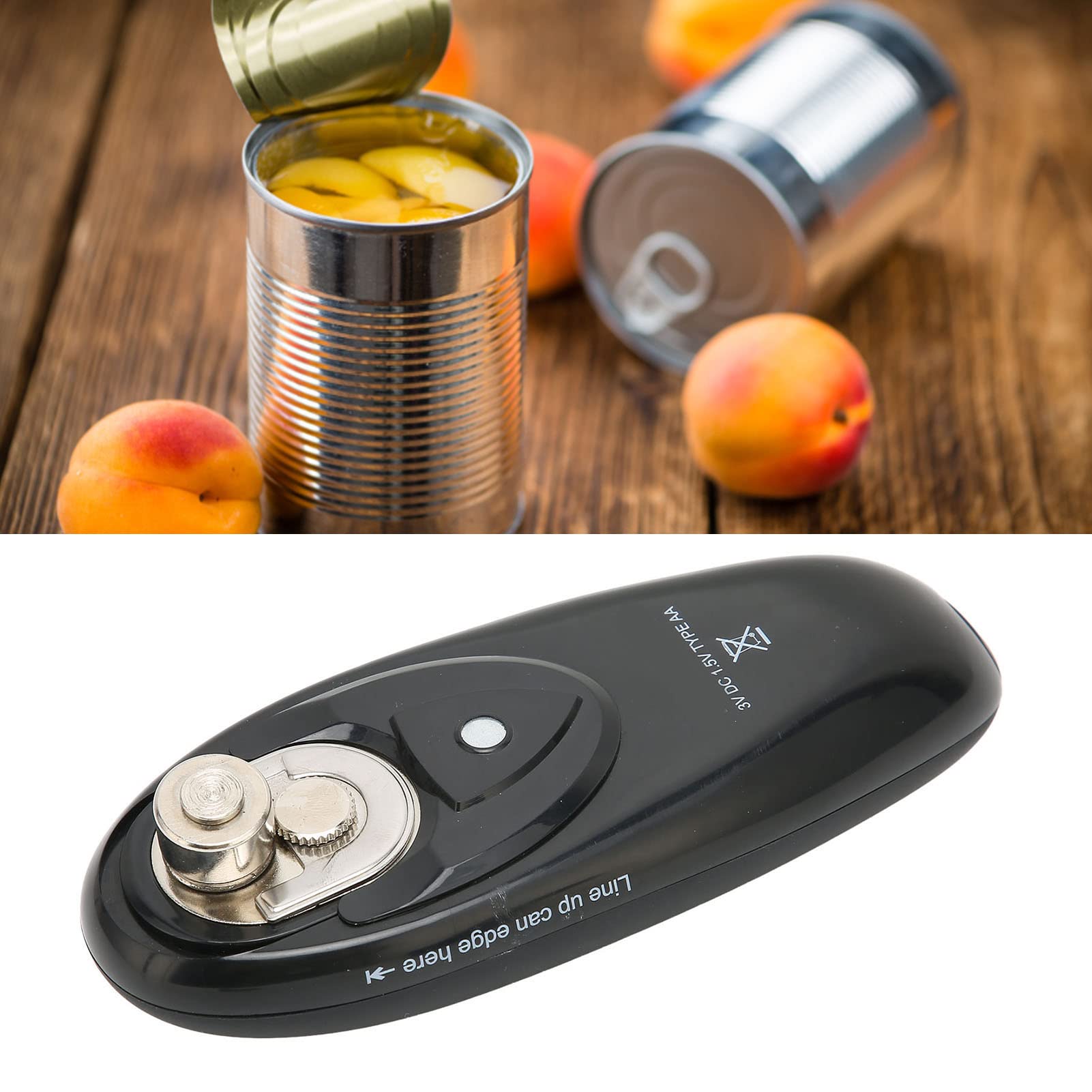 Electric Can Opener,Professional Reliable Practical Durable Automatic Opener Handheld Cutter Hands Free One Touch To Start Operated Smooth Edge Opener for Kitchen with Stainless Steel Blade