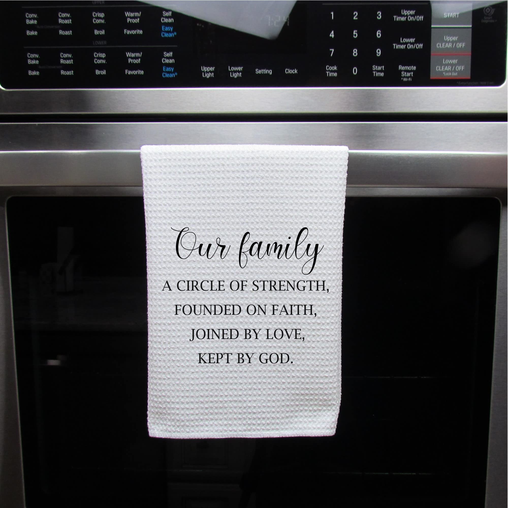 Coffee Bar Towel, Dish Towel, Kitchen Towel, Housewarming Gift, Easter Gift, Gift for Mom, Hand Towel, Coffee Decor Gift, Friend Gift, Our Family A Circle of Strength