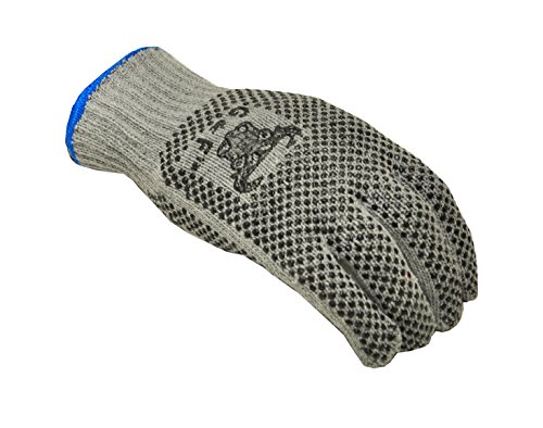 G & F Products unisex adult Pvc Dot work gloves, Grey, Large 12 Pairs US