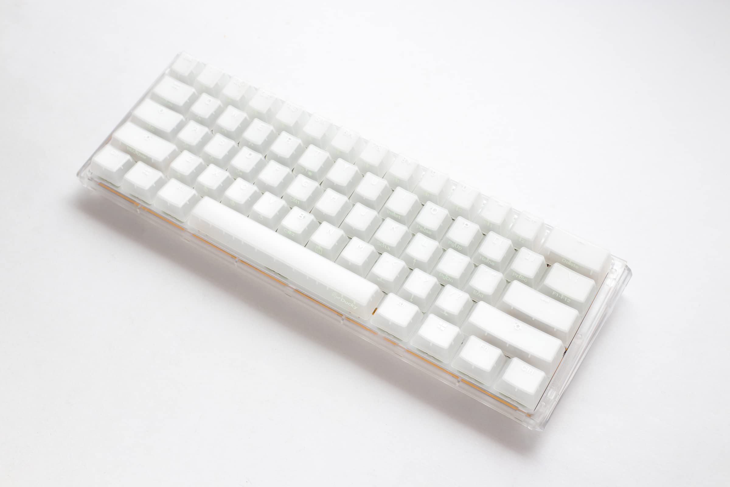 Ducky One 3 Mini Aura Clear White 60% Hotswap RGB LED Double Shot PBT Mechanical Keyboard Cherry MX Silent Red