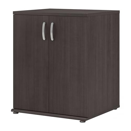 Bush Business Furniture Universal Laundry Room Storage Cabinet with Doors and Shelves, Storm Gray