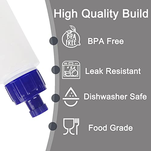 EDSRDUS LDPE Squeeze Bottles with Luer Lock & Multi Purpose Precision Applicator for Gluing Projects DIY Craft Painting Measuring E-Liquids Kitchen, etc (1oz+2oz+4oz, Translucent)