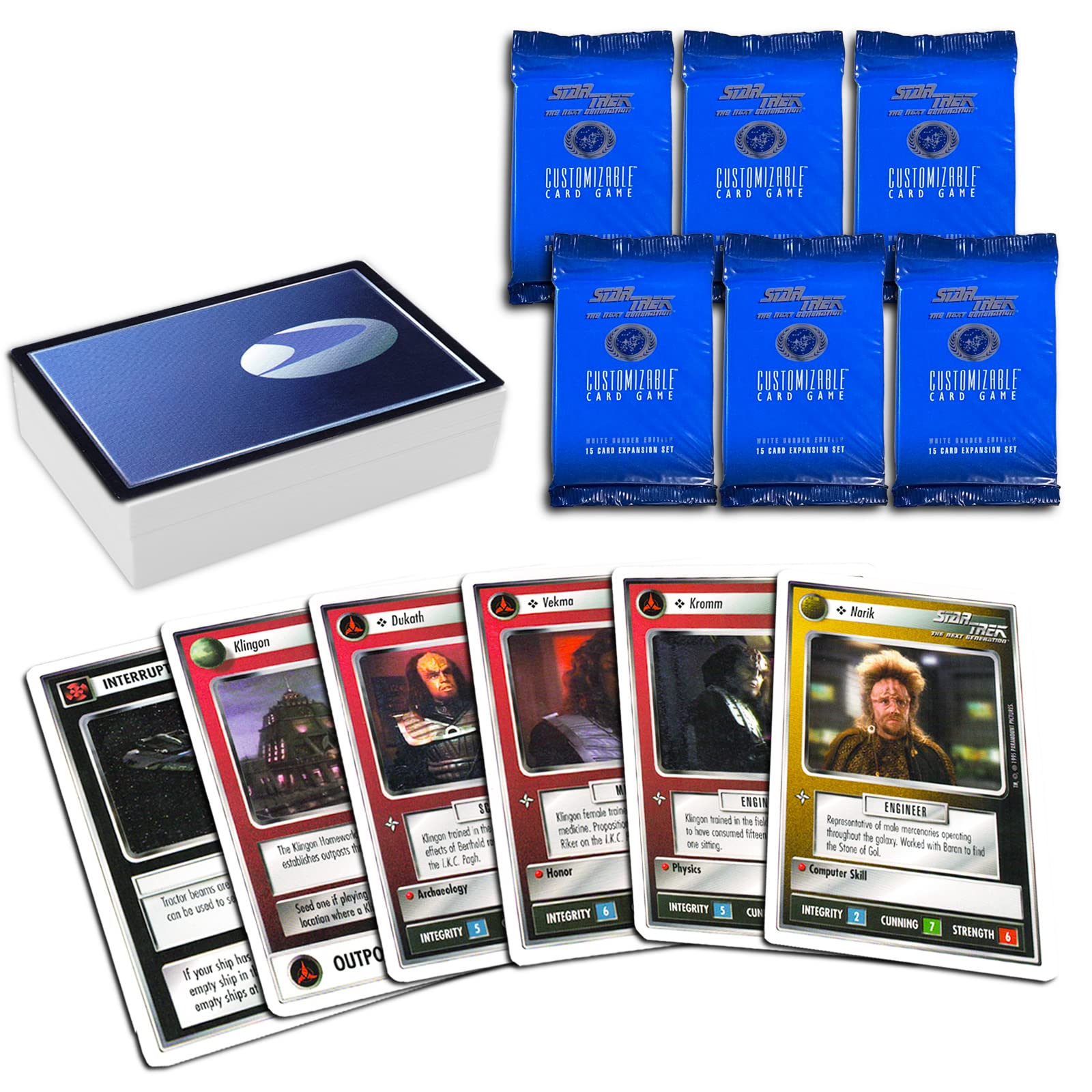 Star Trek Card Game Booster Pack Set - Bundle with 6 Star Trek Customizable Card Game White Border Packs for Kids, Adults (Trek Card Game)