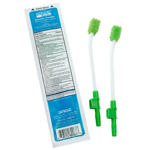 ToothetteÂŽ Oral Care Single Use Suction Swab System with Perox-A-Mint Solution - Each (1 System/Package)