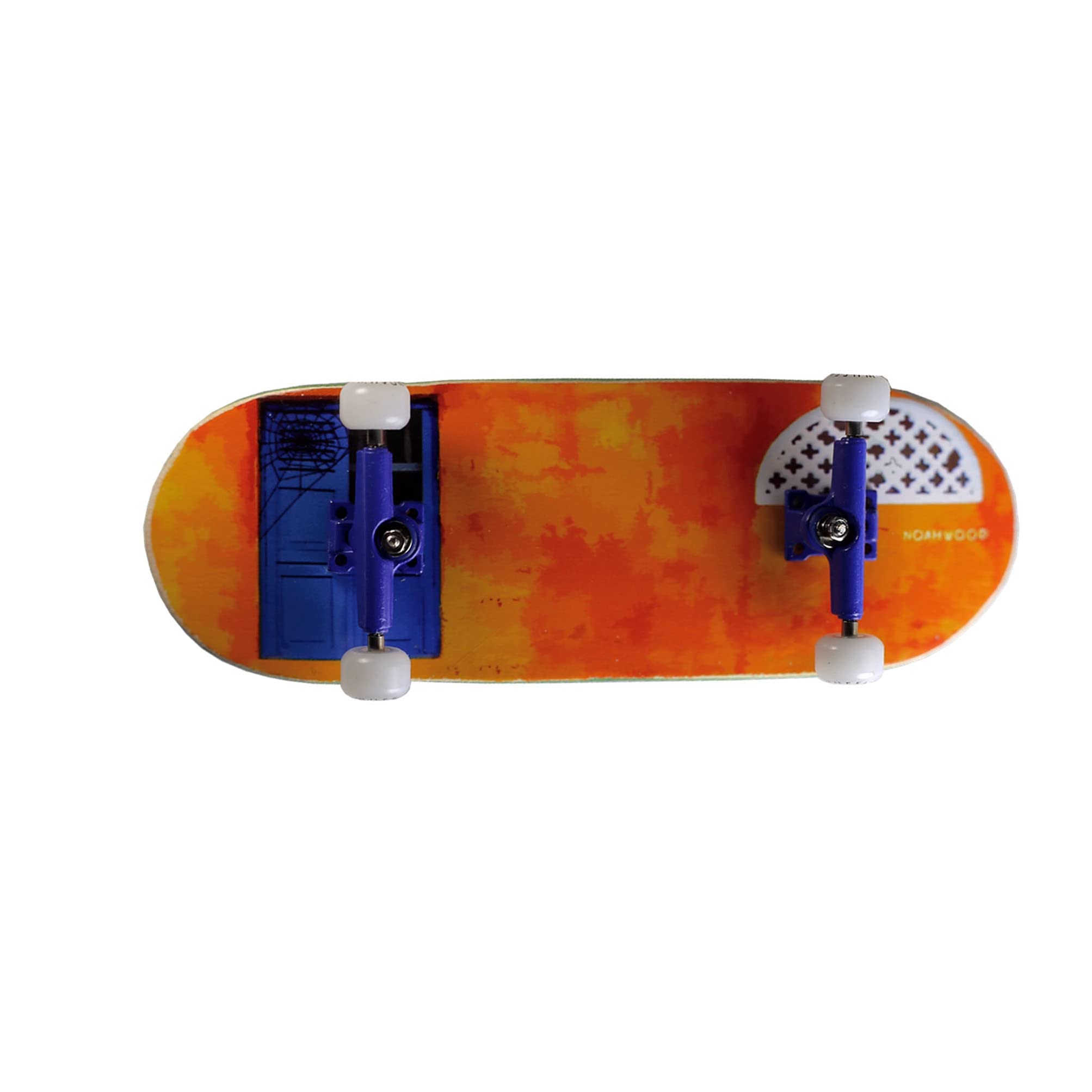 NOAHWOOD Fingerboard Complete Toys (Kickflip Deck,33mmTrucks,NWiii Handmade Wheels a Set) (Yellow House, 100x34mm)
