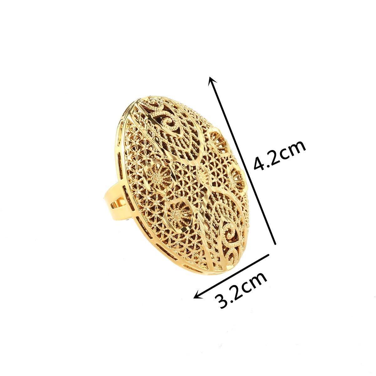 CB Gold Jewelry Dubai Golden Ring Engagement Adjustable Size Finger Ring for Ethiopian African Nigerian Design