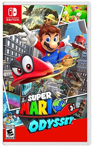 Nintendo Switch Bundle (6 items): 32GB Console Neon Red Blue Joy-con, Game Disc Super Mario Odyssey, Extra Pair of Joy-con Red and Blue,128GB Micro SD Card, Type C Cable, HDMI Cable