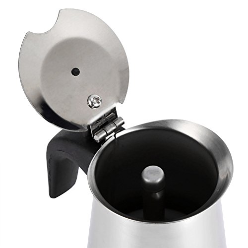 Coffee Maker, Stainless Steel Moka Coffee Pot Stovetop Latte Maker Percolator Stove Top Filter Coffee Maker Pot Easy Clean (100ML 2 Cup )