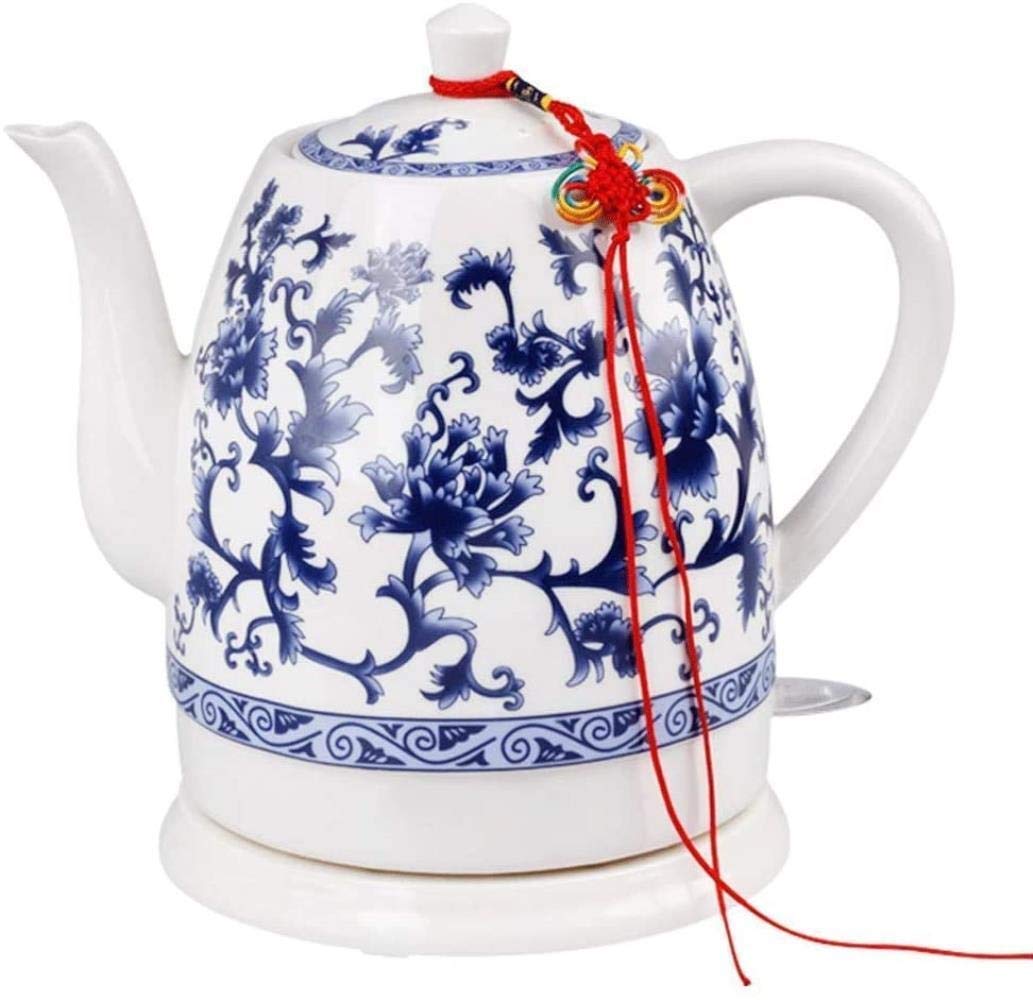 CHAIODENGZI Electric Ceramic Cordless Blue and White Porcelain Kettle 1.5L Jug Boils Water Fast for Tea Coffee Soup Oatmeal Heat Resistant/Product Code: WWA-2177Merchant recommendation