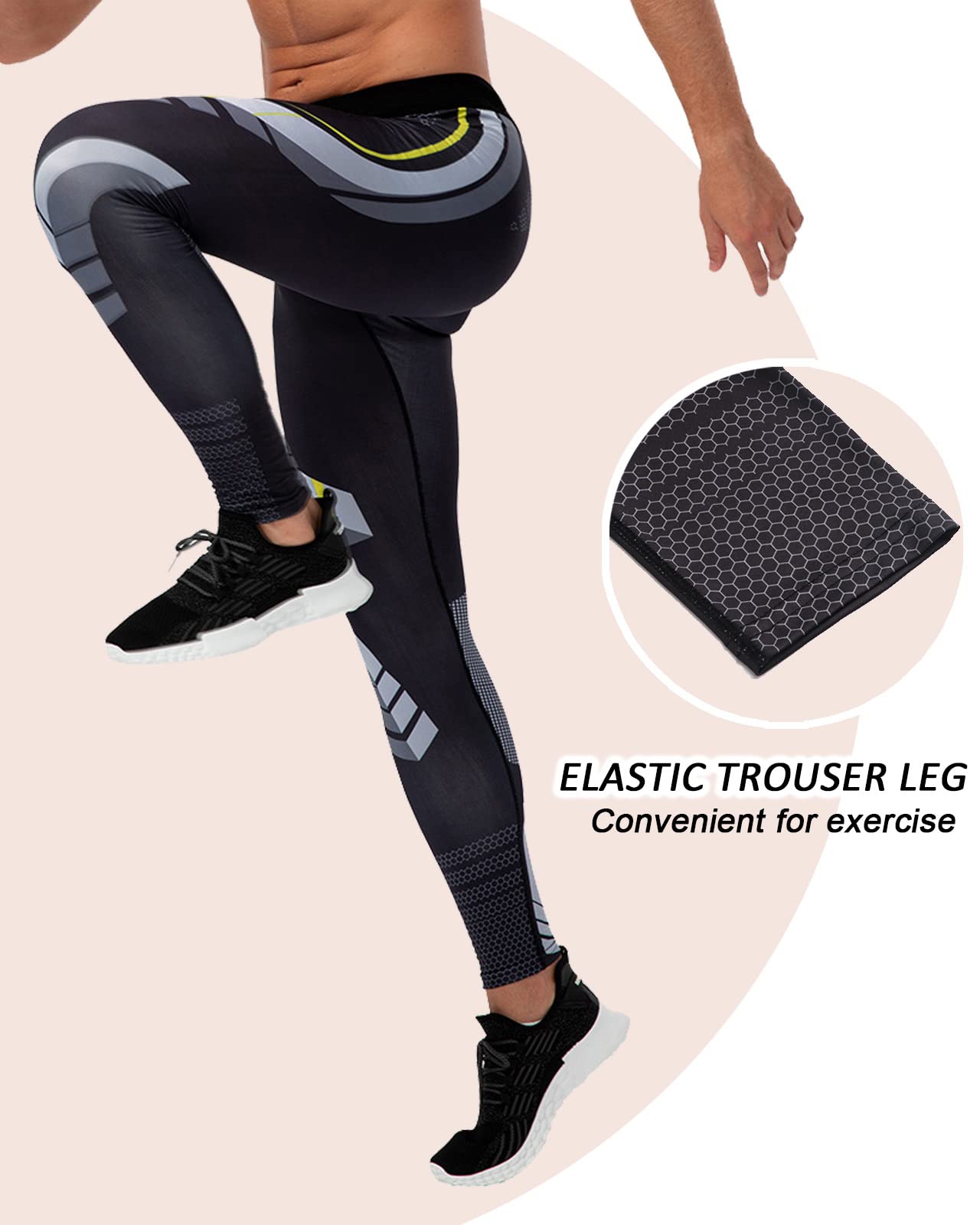 CANGHPGIN Men's Compression Pants Sports Tights for Men Gym Running Baselayer Cool Dry Workout Athletic Leggings