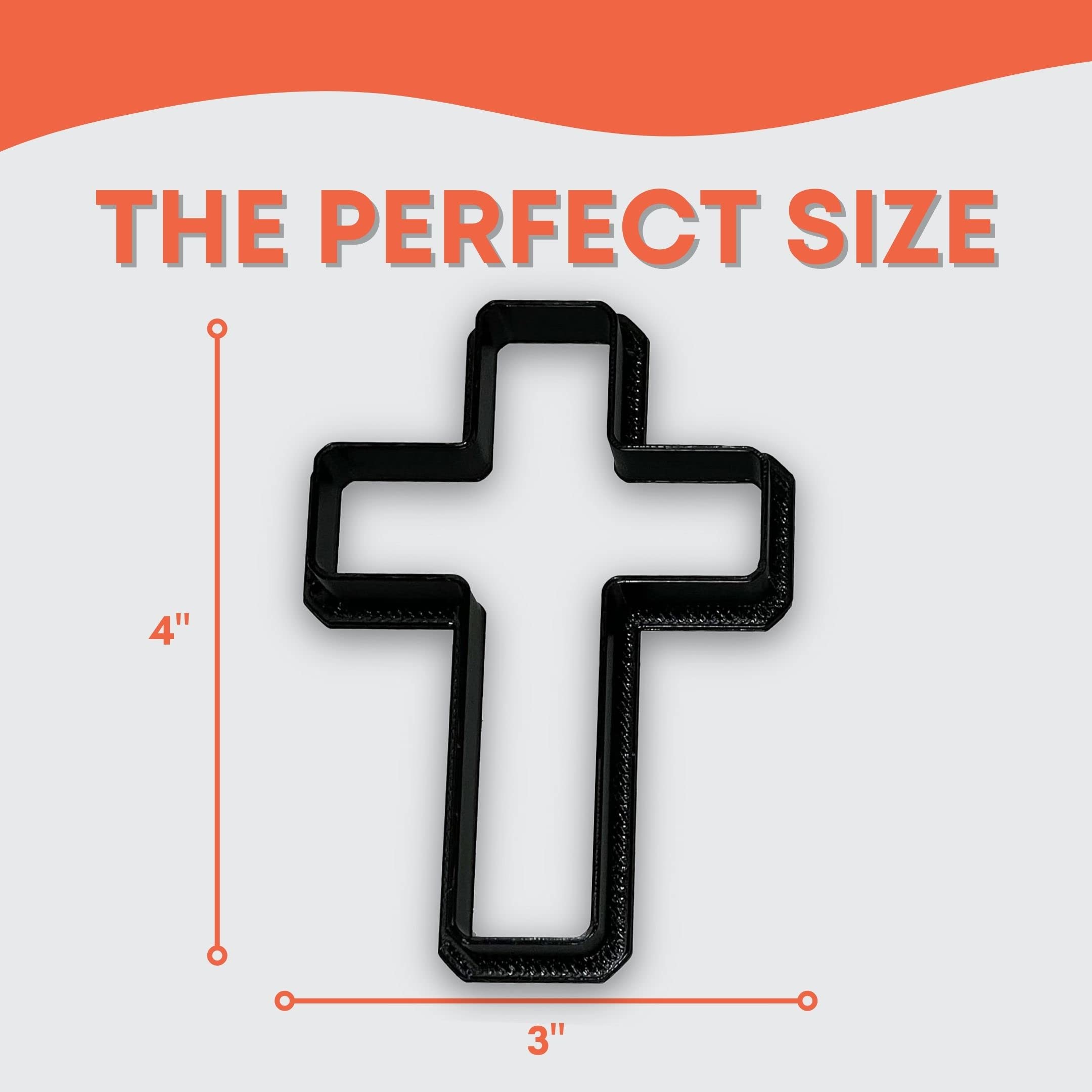 Cross Cookie Cutter with Easy to Push Design, for Religious Celebrations (4 inch)