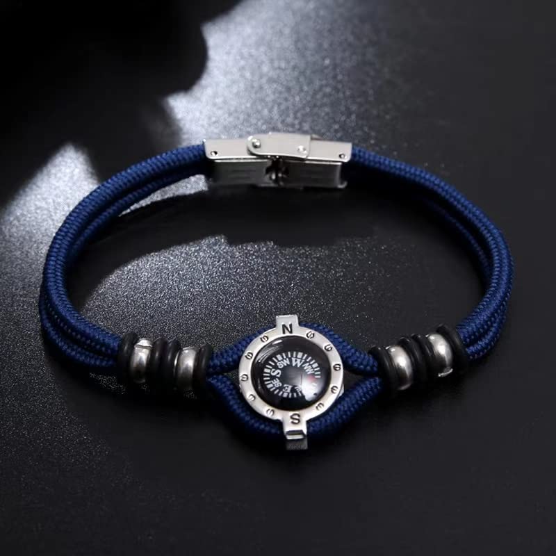 Compass Couple Bracelet-black & blue a pair