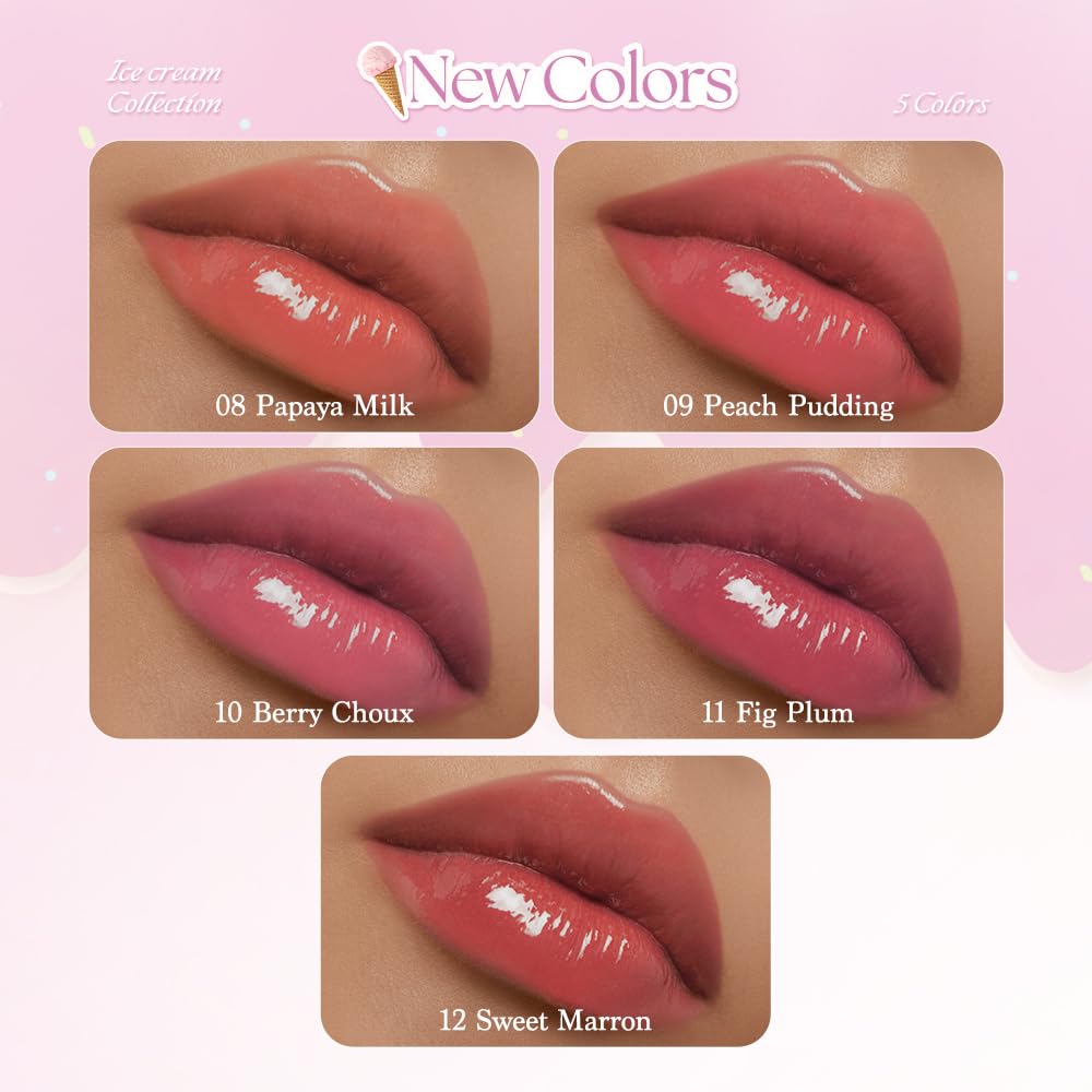 dasique Juicy Dewy Tint (09 Peach Pudding) | Long-wearing Glossy Lip Stain, Non-sticky | Vegan, Cruelty-free