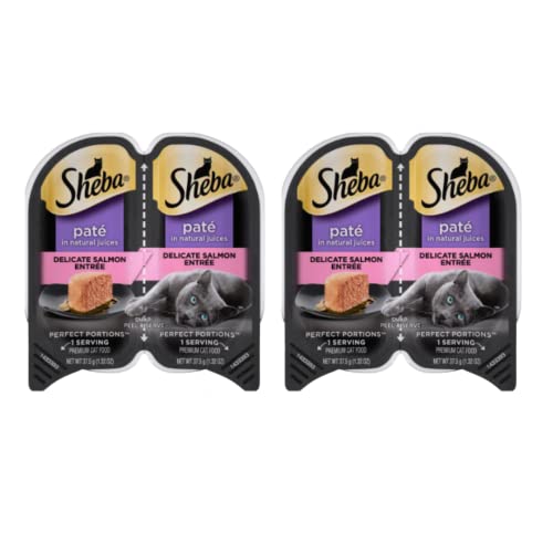 Sheba Cat Food Pate Variety Pack | (24 Servings | 12 Pack | 6 Flavors) Turkey, Beef, Chicken, Liver, Salmon, White Fish, Tuna with LarasBundle Catnip Toys