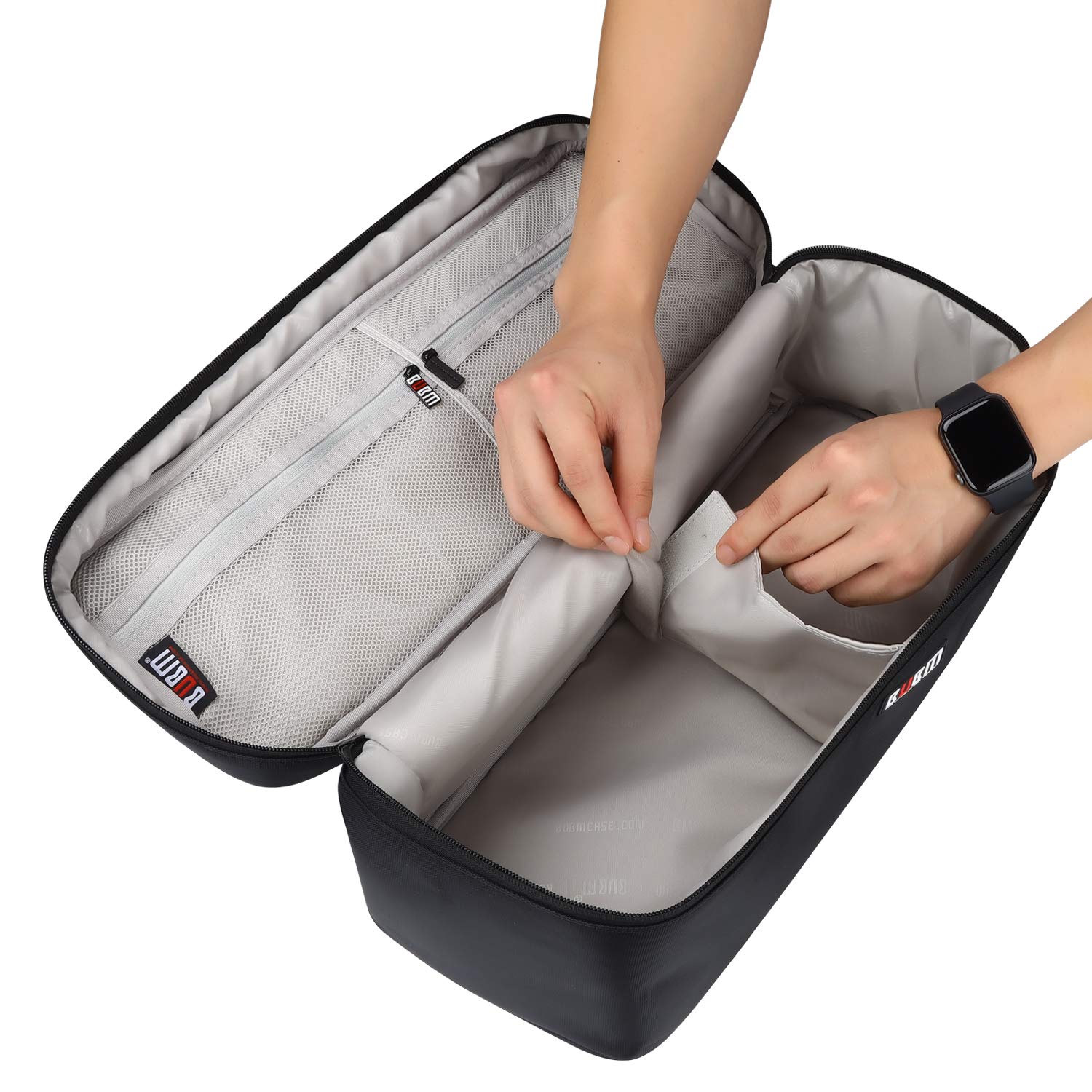 BUBM Portable Carrying Case Compatible with PS4/ PS4 PRO, Fit Xbox One Game Disc Storage Bag Travel Case(Hold Up to 30 Discs)-Black