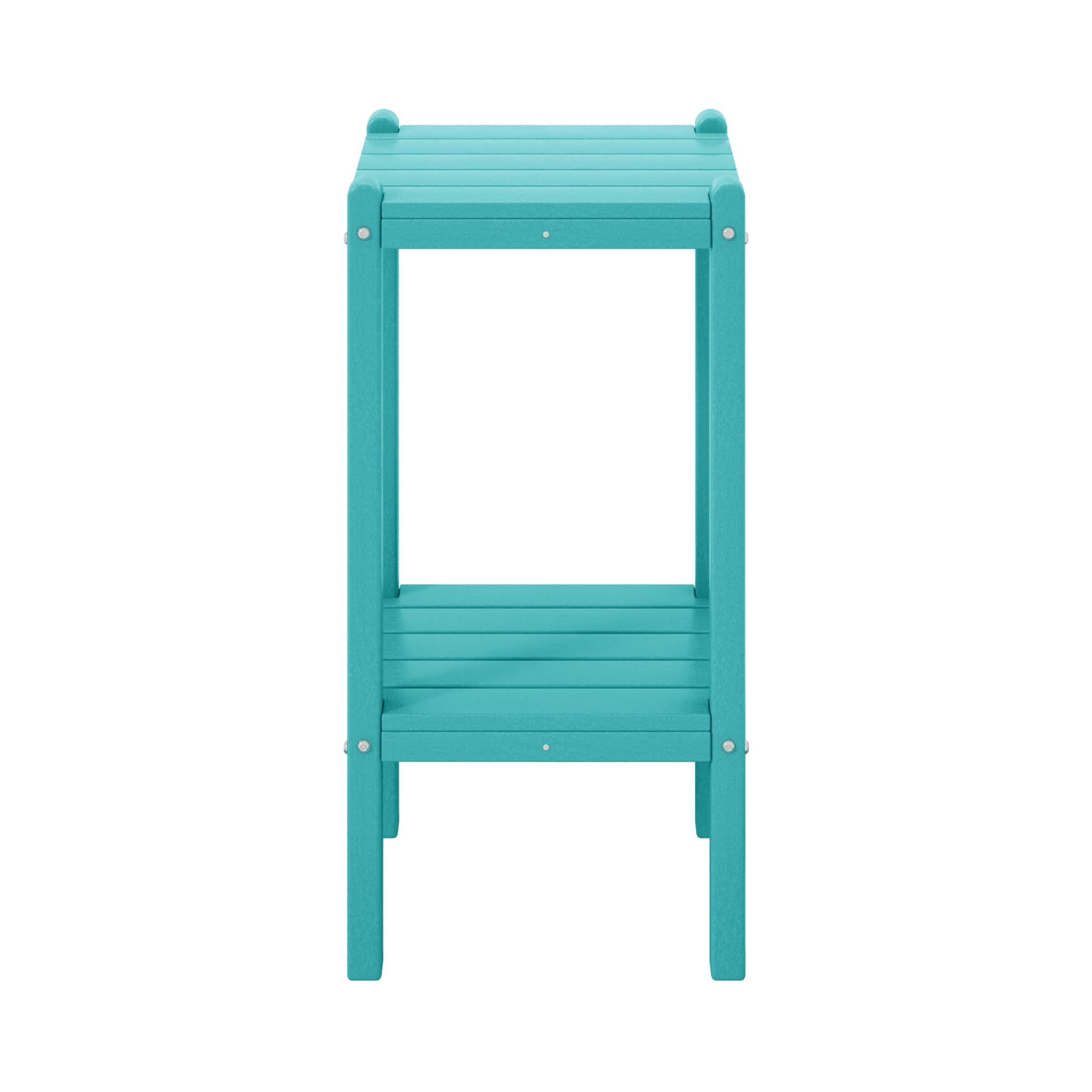 Costaelm Outdoor Side Table, 2-Tier Small Patio Coffee Tables for Outside, Outdoor End Tables for Patio, Adirondack Side Table for Outside, Outside Table for Pool, Porch, Garden, Turquoise