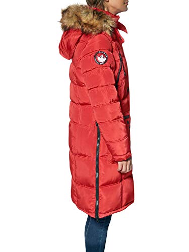 CANADA WEATHER GEAR Women's Faux Fur Insulated Long Puffer Coat Red Size M