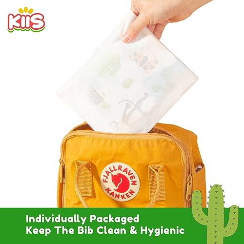 KIIS Disposable Baby Bibs for Baby Boys and Girls - Individually Packaged - Hygienic, Soft and Leakproof (20 PCS) (Animal)