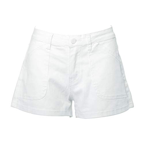 New Washed Shorts ,THENLIAN Women Washed Solid Short Mini Jeans Denim Pants Shorts(XXL, White)