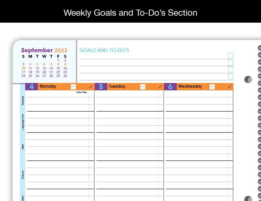 Dated Middle High School Student Planner 2023-2024 Academic School Year, Large (8.5" by 11") Matrix Style Datebook with Classic Middle/High Matrix Cover