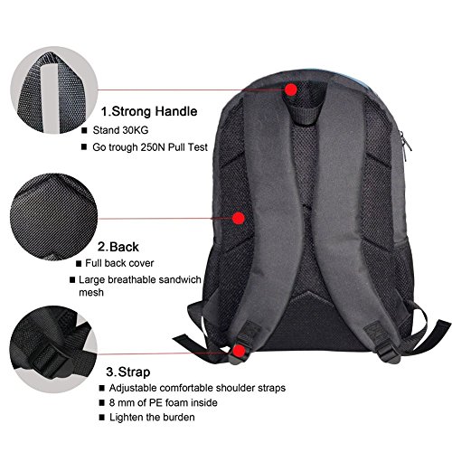 HUGS IDEA Basketball Kids Backpack Kids Boys School Bag with Lunch Box Set