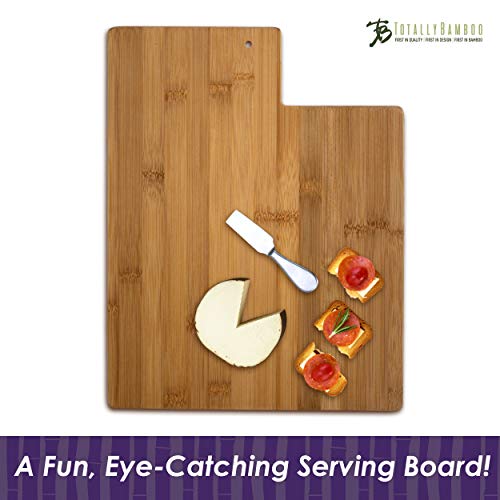 Totally Bamboo Utah State Shaped Serving & Cutting Board, Natural Bamboo